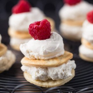 Raspberry White Chocolate Mousse Pie Stacks | A Zesty Bite